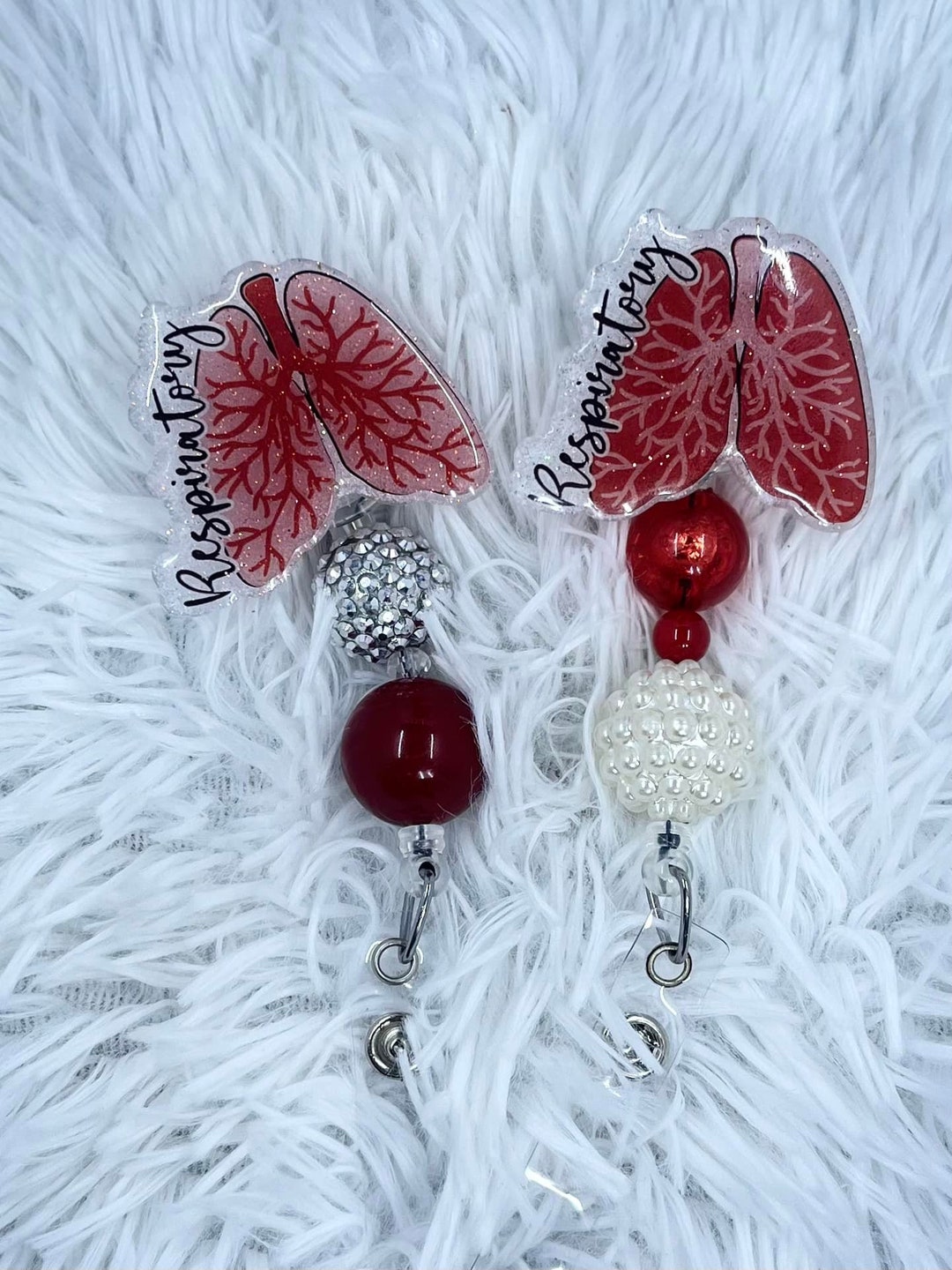 Respiratory Badge Reel, Lungs Permanent, Interchange Glitter, Atomical ...