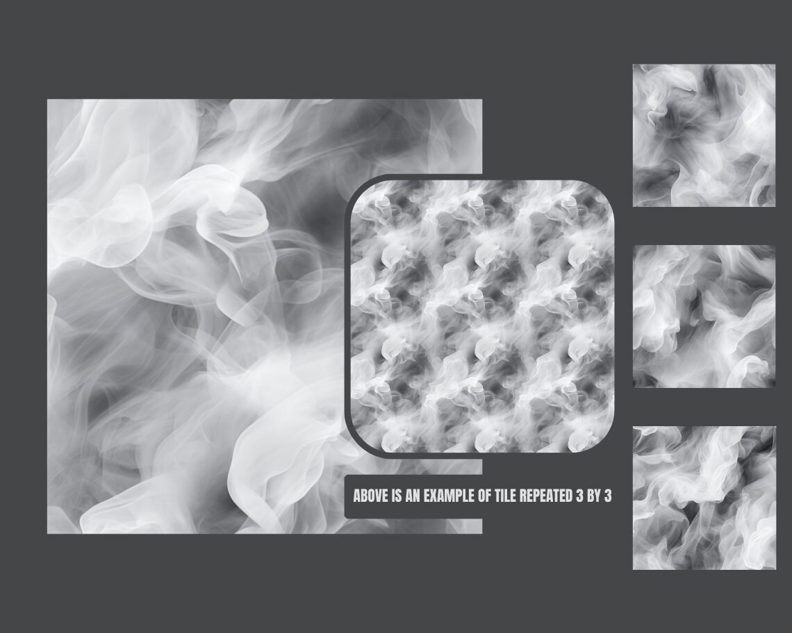 Smoky Digital Paper Continuous Pattern Black and White Repeating PNG ...