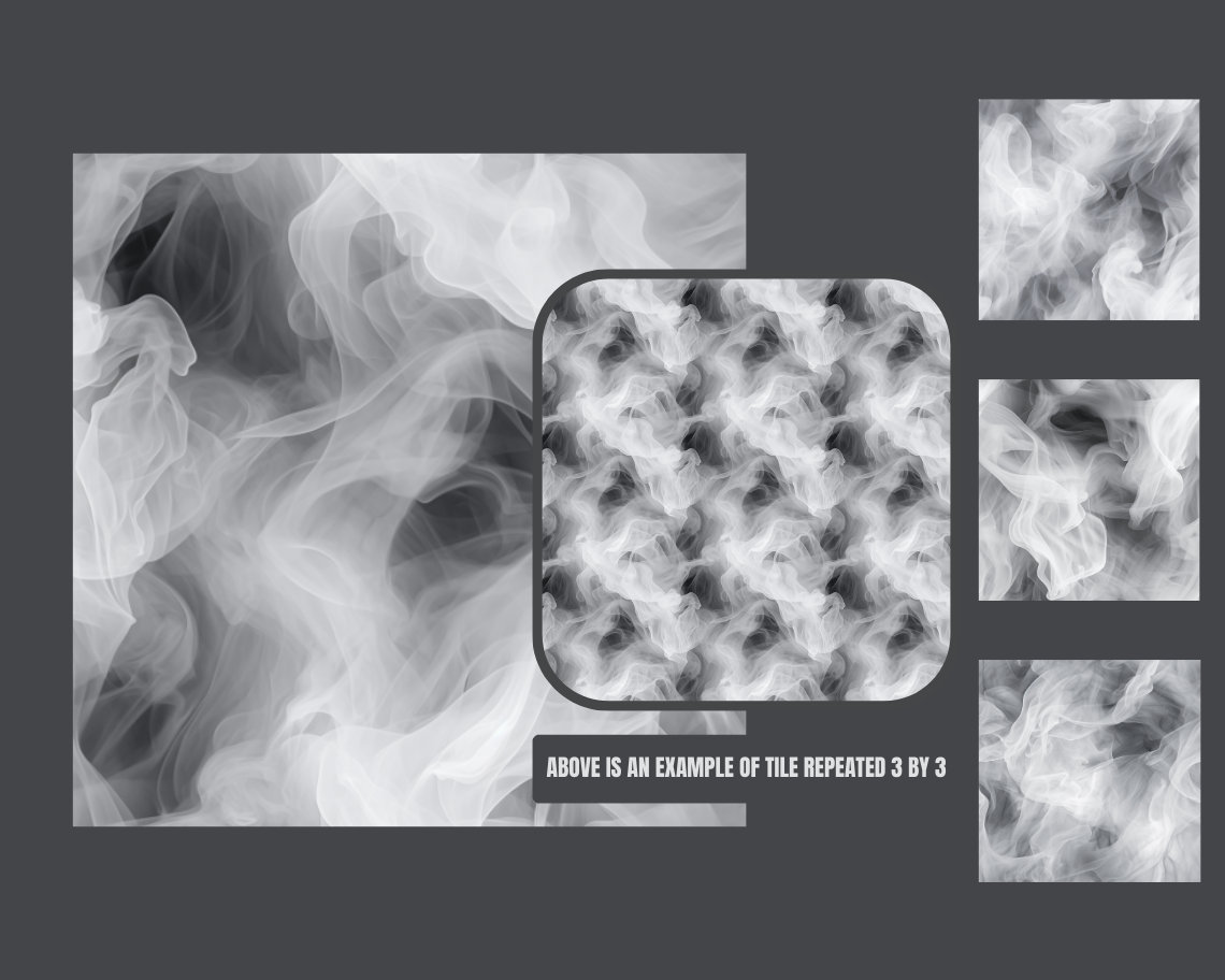 Smoky Digital Paper Continuous Pattern Black and White Repeating PNG ...