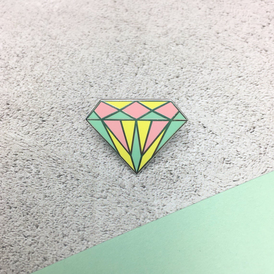 Pastel Diamond Enamel Pin Badge Diamond Badge Hard Enamel | Etsy