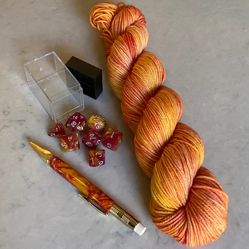 Dice set custom matching DK Yarn Pencil RPG Gamer Kit Yarn Sewing ...