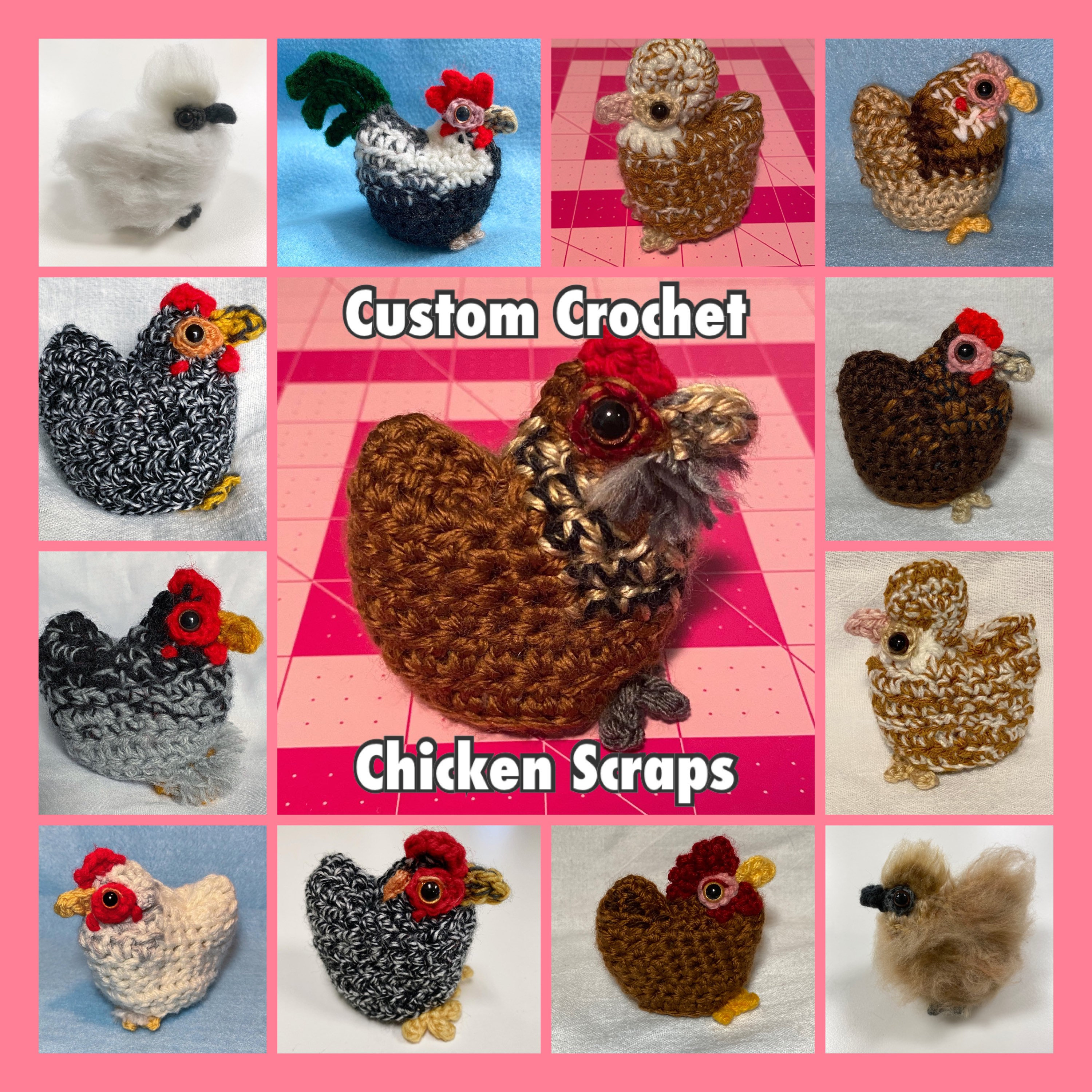 CUSTOM Crochet Chicken/hen/rooster made-to-order Amigurumi - Etsy
