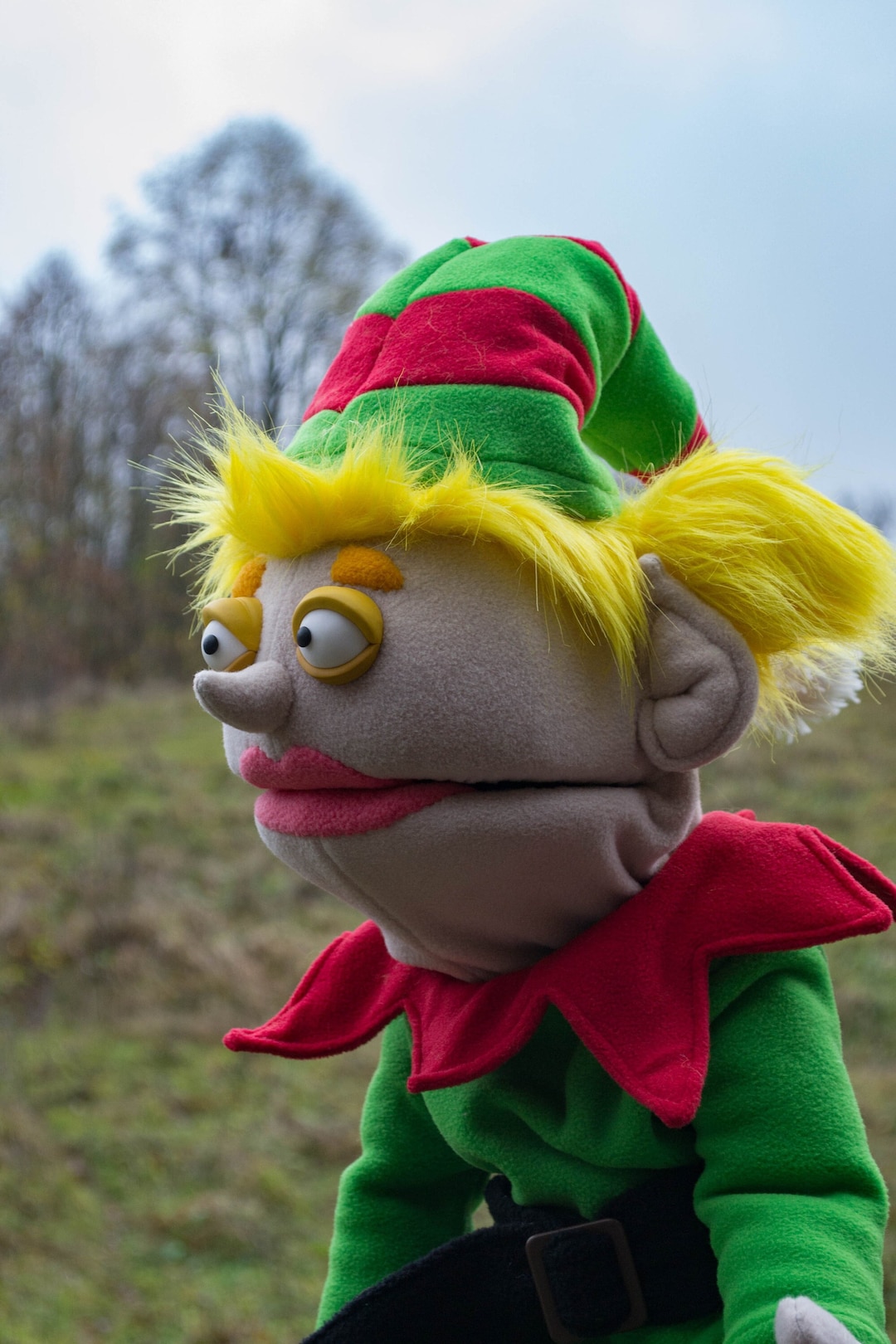 Christmas Santa's Girl Elf Professional Hand Puppet, Ventriloquist ...