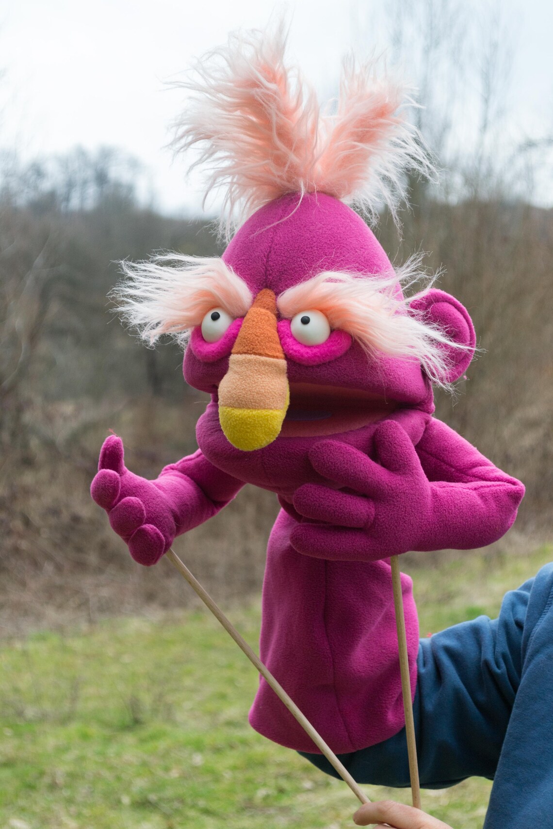 Unique Handmade Professional Hand Puppet Purple Guy OOAK | Etsy