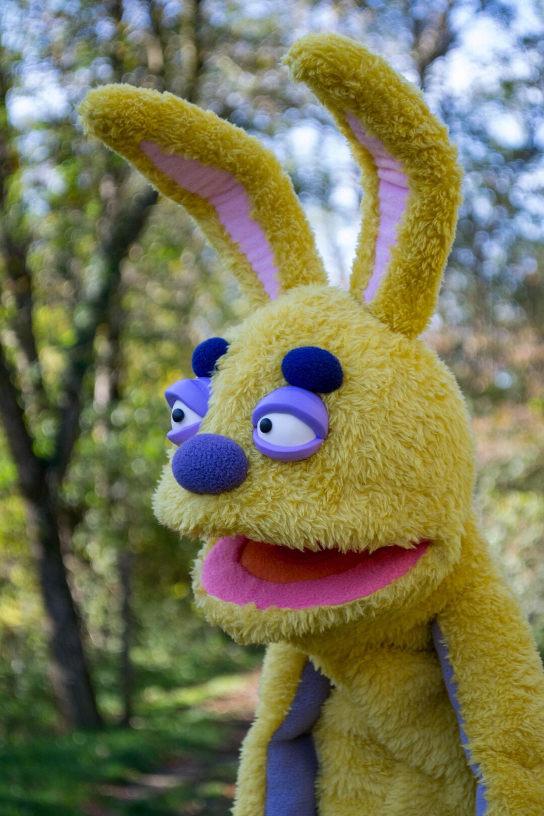 Yellow Rabbit Monster Professional Hand Puppet , OOAK Therapy Prop - Etsy