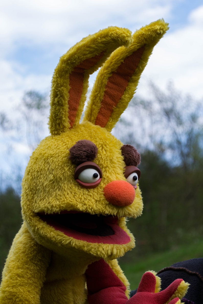 Yellow Furry Rabbit Monster Professional Hand Puppet Therapy - Etsy