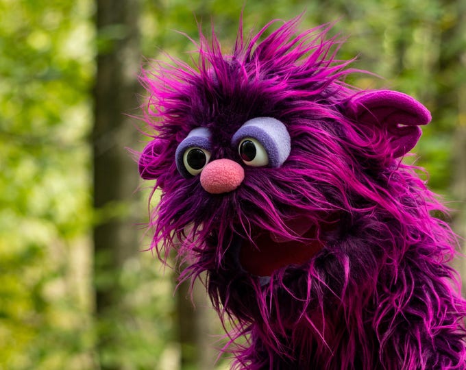 Pink Purple Monster Professional Hand Puppet , OOAK Therapy Prop - Etsy