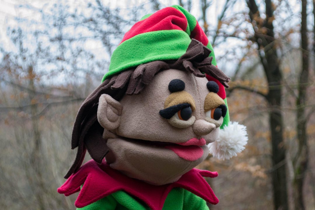 Christmas Santa's Girl Elf Professional Hand Puppet, Ventriloquist ...