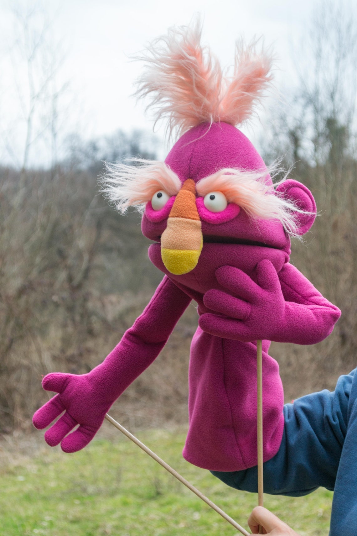 Unique Handmade Professional Hand Puppet Purple Guy OOAK | Etsy