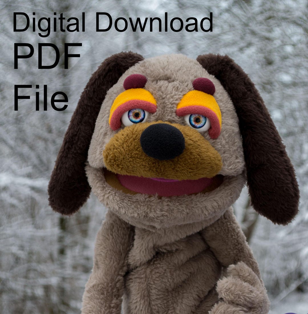 DIGITAL DOWNLOAD Dog Round Head Puppet Pattern: Complete Foam + Fleece ...