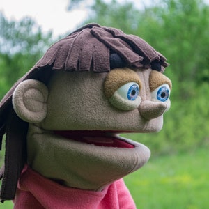 Girl With Brown Hair Professional Hand Puppet, Ventriloquist Dummies ...