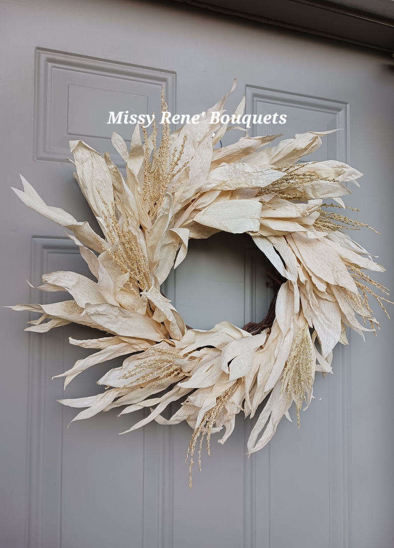 Corn Husk Wreath Fall Decor by Missy Rene' - Etsy