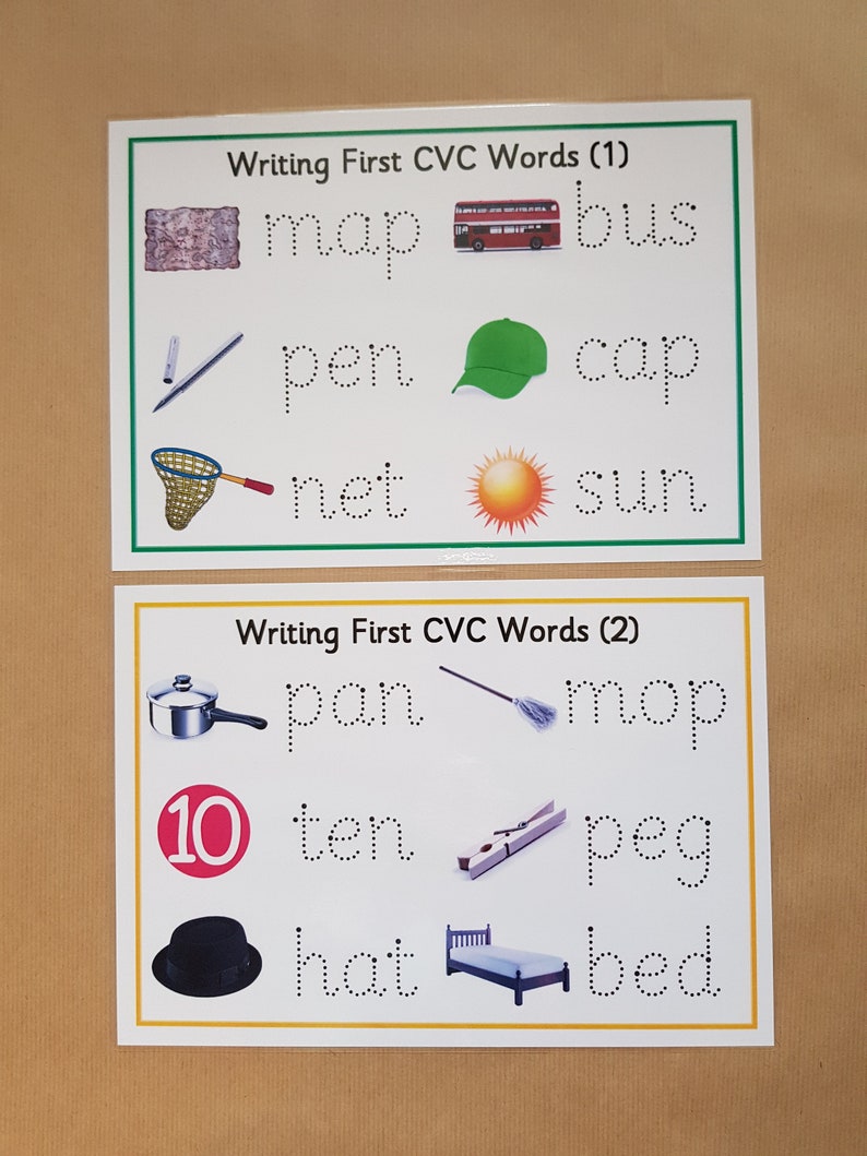 Writing CVC Words First Words Tracing Letters EYFS SEN - Etsy UK