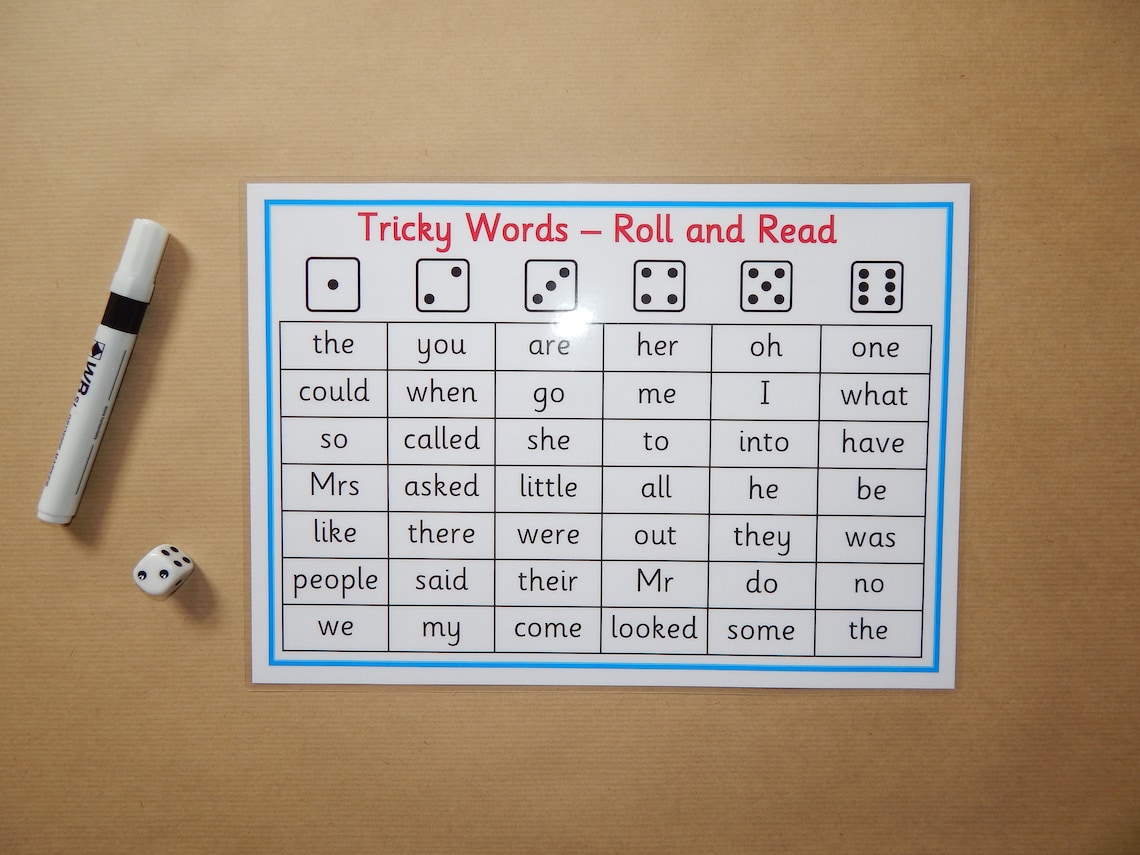 Tricky Words Phases 2-5 Roll and Read Game Phonics - Etsy UK