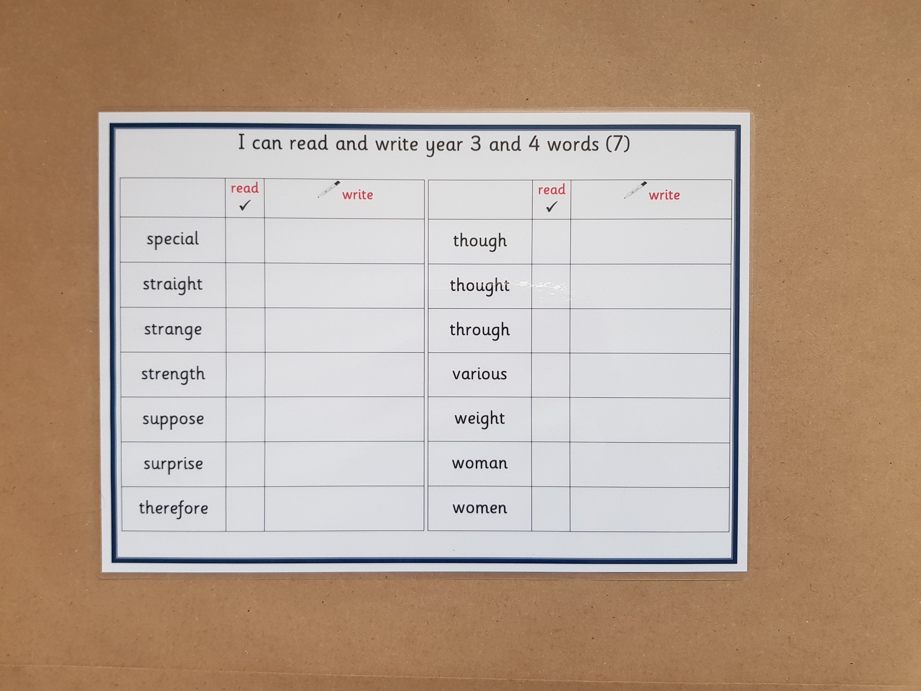 Year 3/4 words Read and Write Year 3/4 words Phonics | Etsy