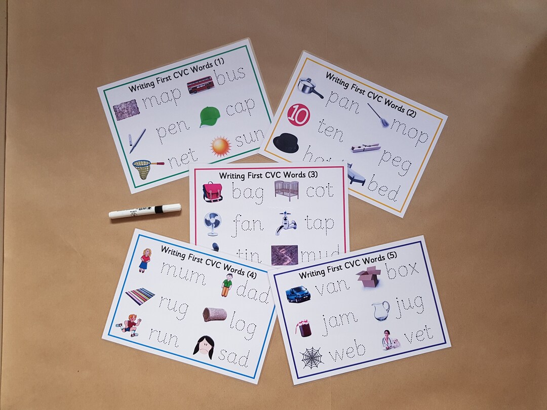 Writing CVC Words First Words Tracing Letters EYFS SEN - Etsy UK