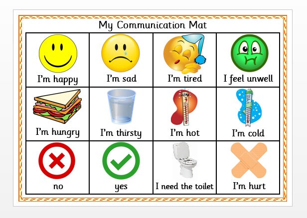Communication Mat Non Verbal ASD Autism ADHD PECS - Etsy UK