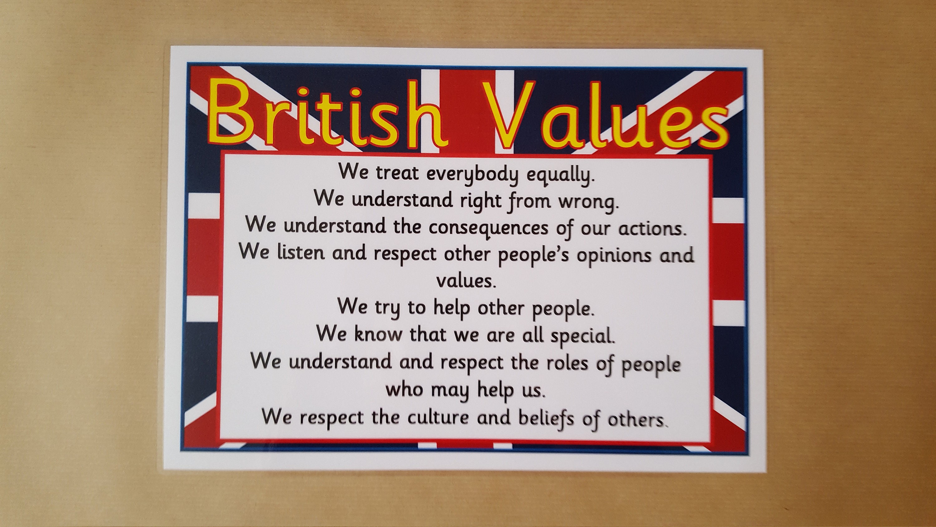 Toys & Games Learning & School British Values Poster Display Printable ...