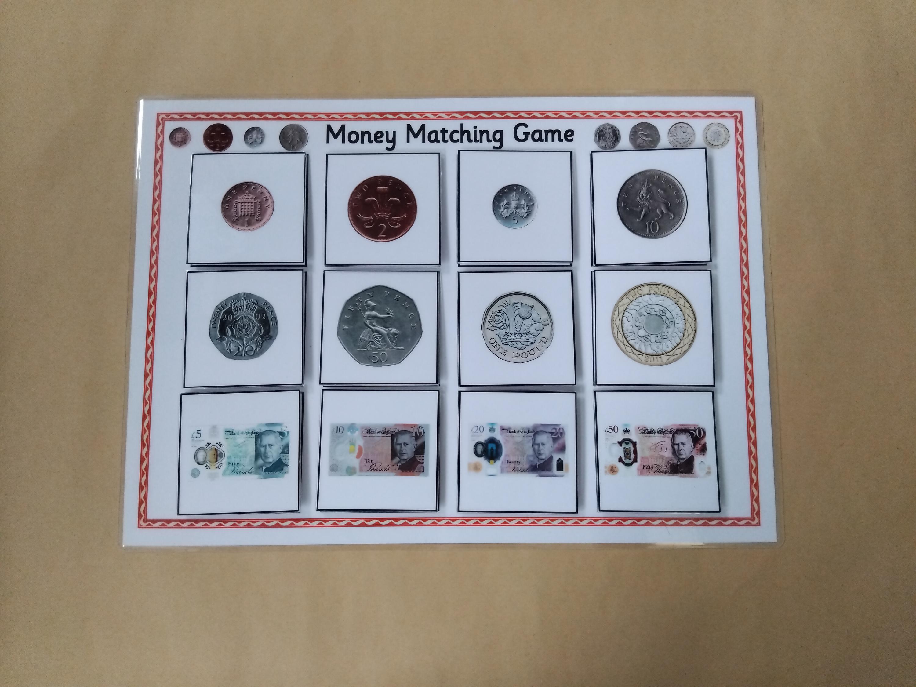 Money Matching Game , British Money, Year 1, KS1, EYFS, Numeracy, Maths ...