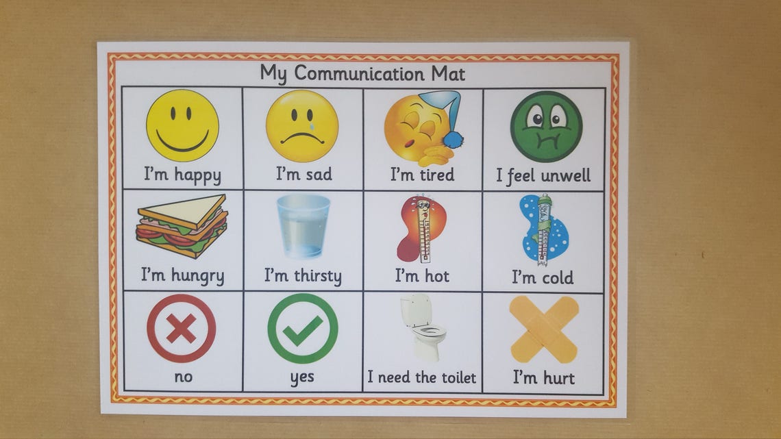 Communication Mat Non Verbal ASD Autism ADHD PECS - Etsy UK