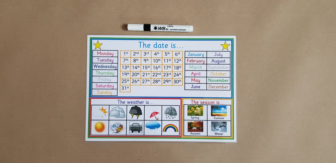 Children's Calendar, Interactive Kids Calendar, Days of the Week ...