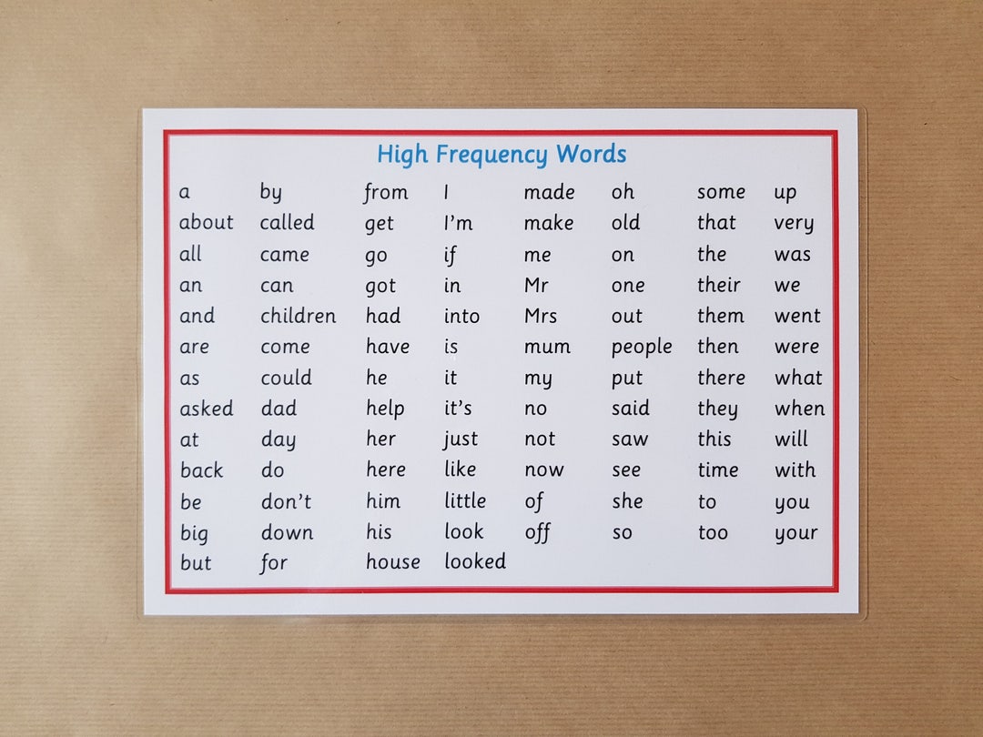 High Frequency Word Mat, First 100 Words, Phonics, Literacy, Letters ...