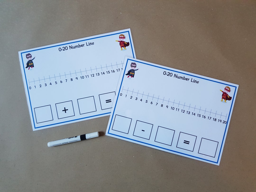 0-20 Superhero Number Lines, Addition, Subtraction, Laminated Mats ...