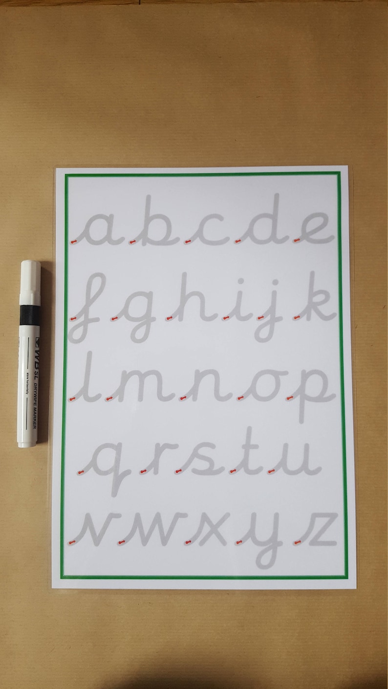 Tracing Letters Pre Cursive Handwriting Practice Mat - Etsy UK