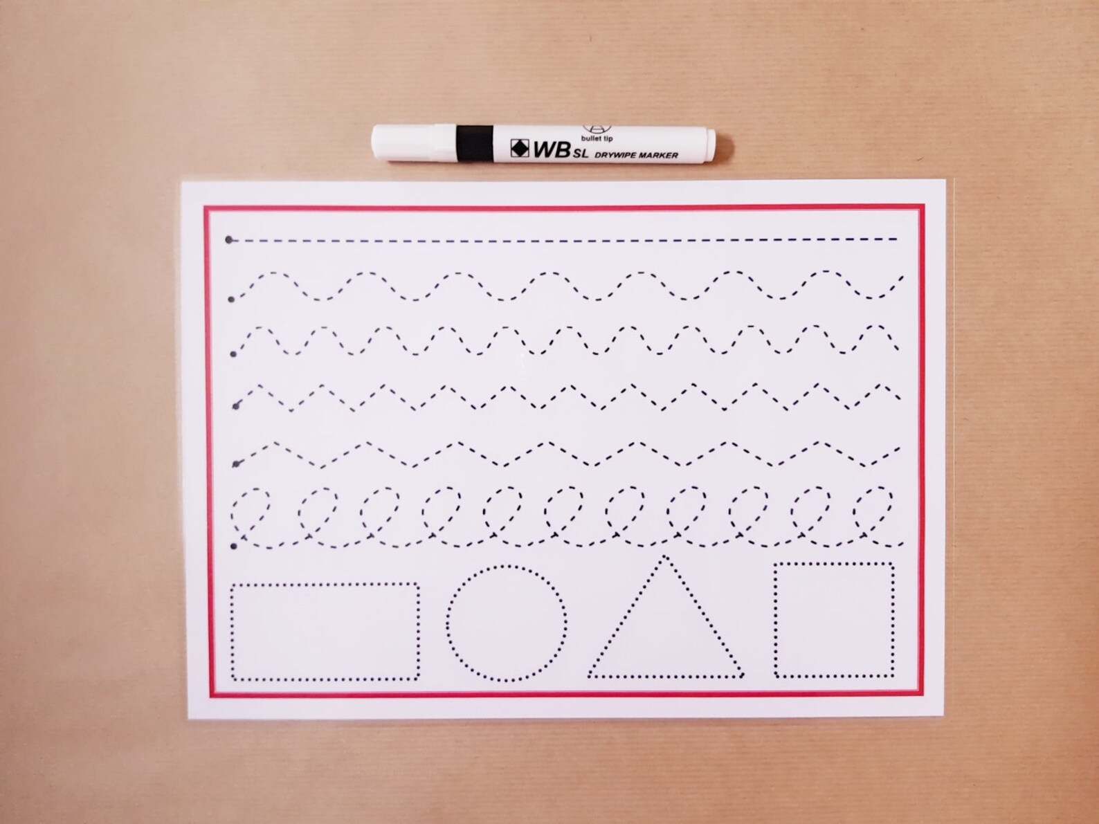 Tracing Mat, Pen Control, Drawing Shapes, Formation Mat, Wipe Clean A4 ...