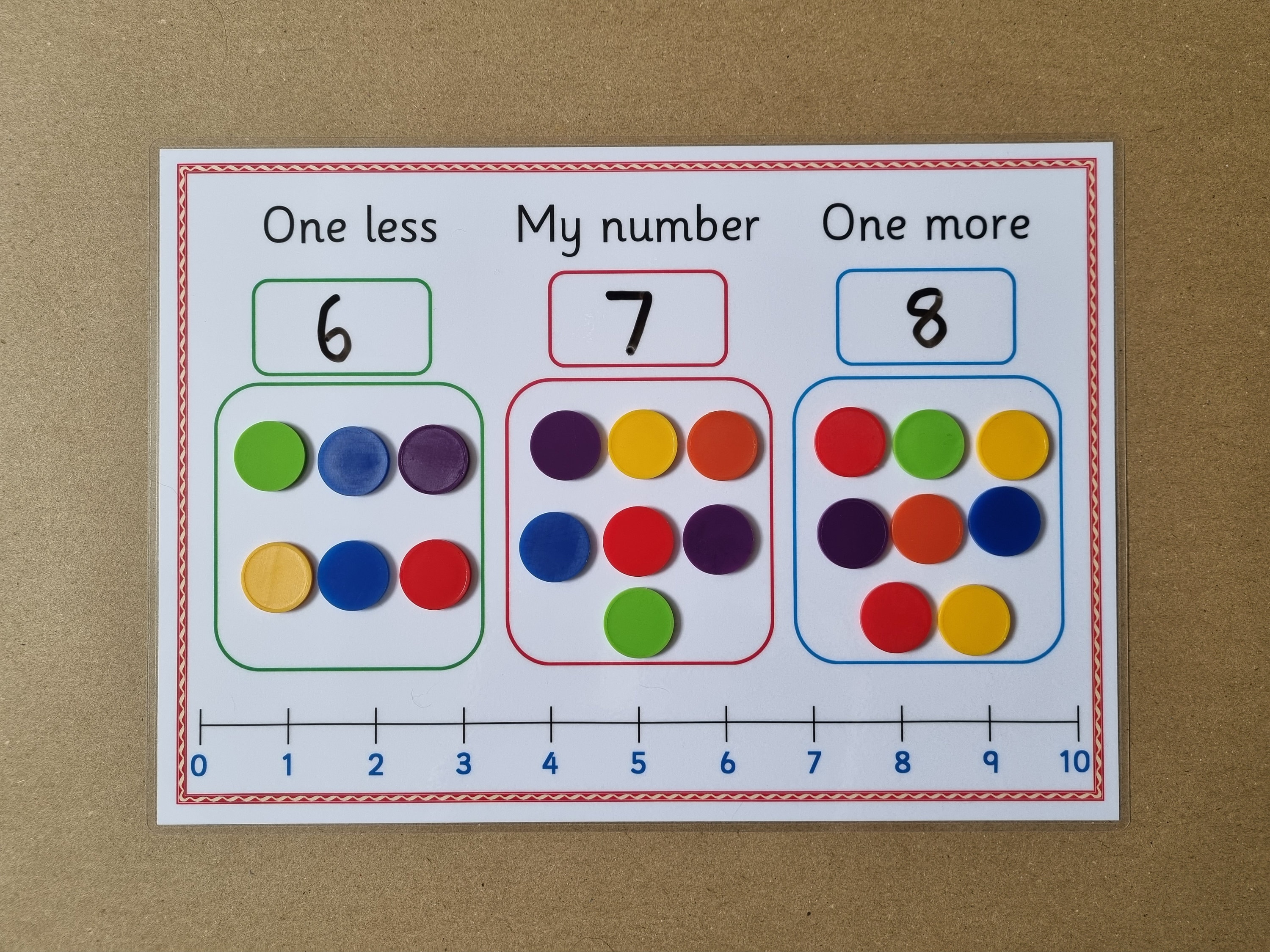 Numeracy Mat, One More, One Less, Numbers to 10, EYFS, KS1, Reusable ...