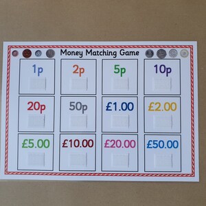 Money Matching Game , British Money, Year 1, KS1, EYFS, Numeracy, Maths ...