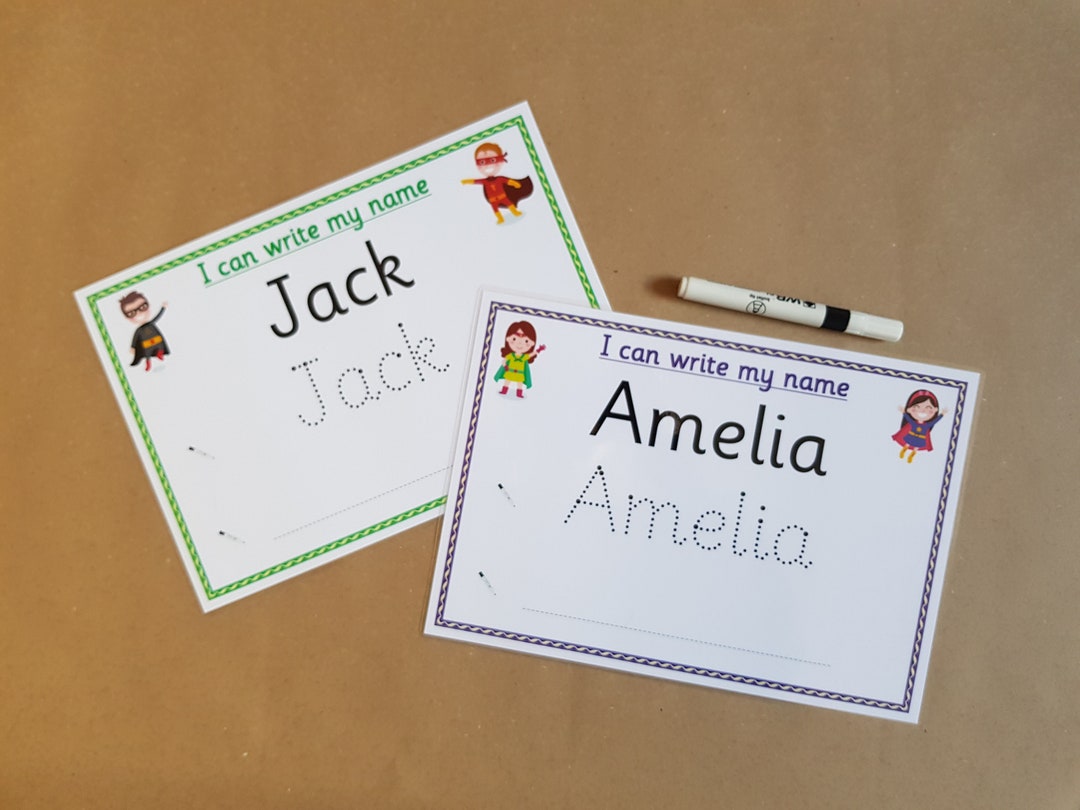 Superhero Name Tracing, Learn to Write Your Name, Personalised Name ...