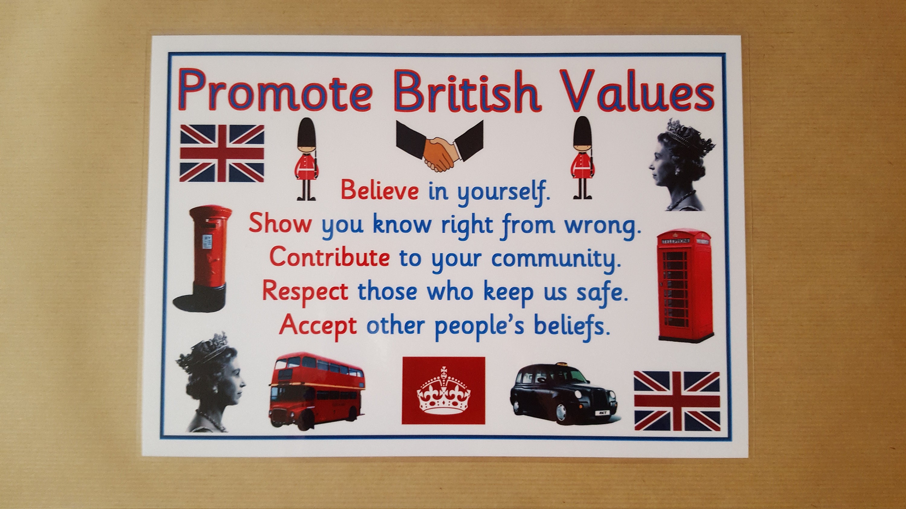 Toys & Games Learning & School British Values Poster Display Printable ...