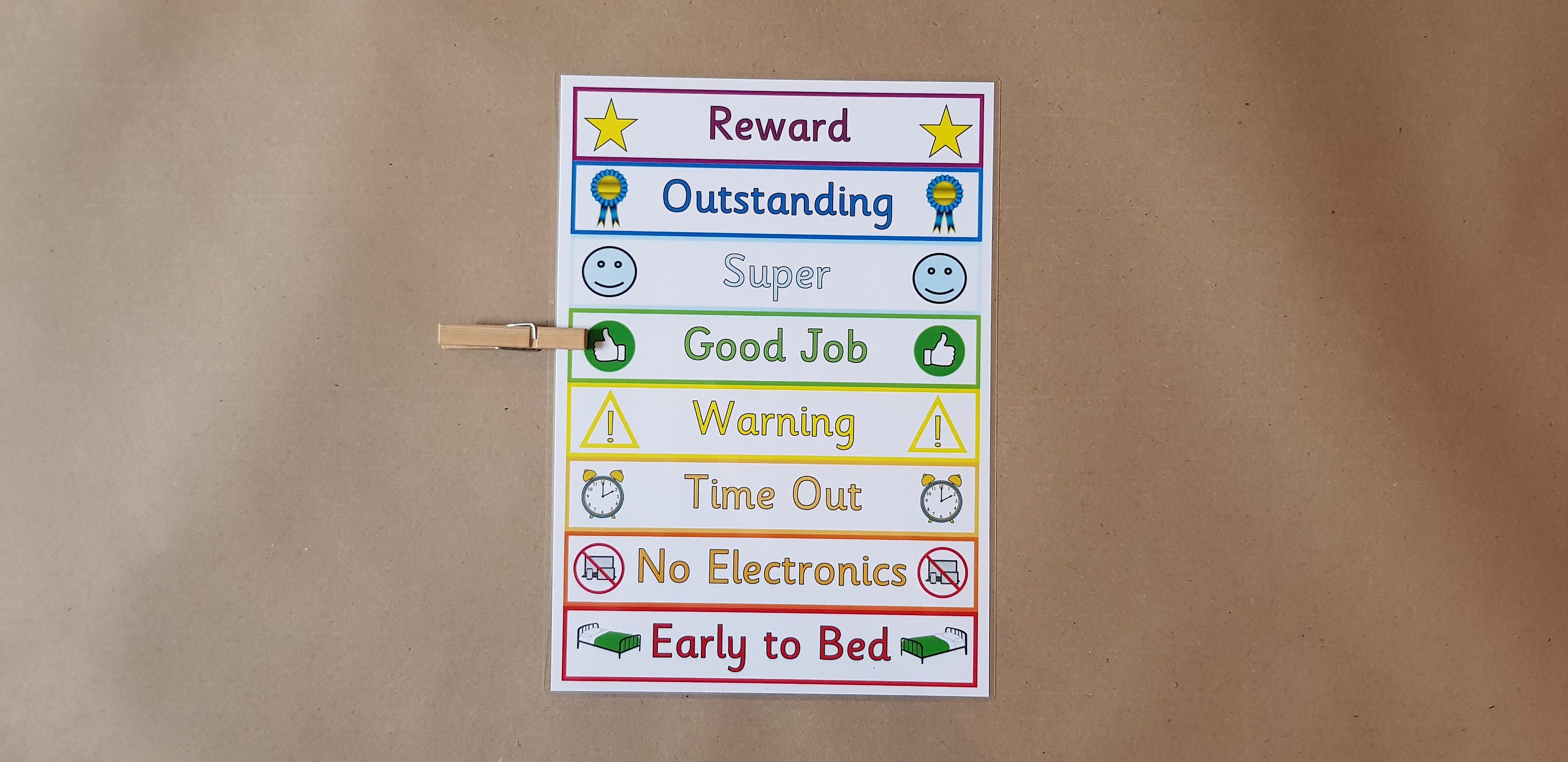 Children's Peg Reward Chart, Peg Behaviour Chart, SEN, Autism, Pre ...