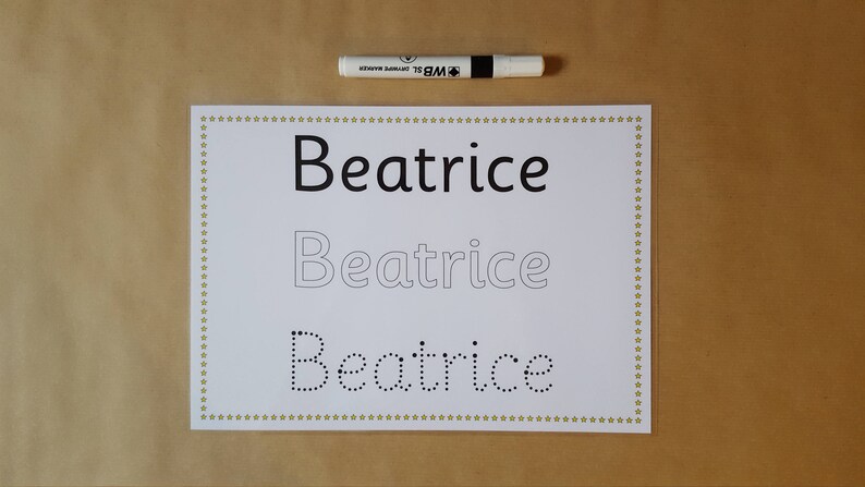 Name Tracing, Custom Name Card, Dotted Name, Tracing Letters, EYFS, Pre ...