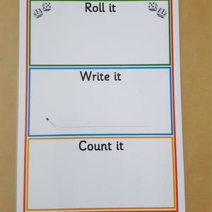 Roll It, Write It, Count It, Numeracy Game, Numbers, Maths, Addition ...
