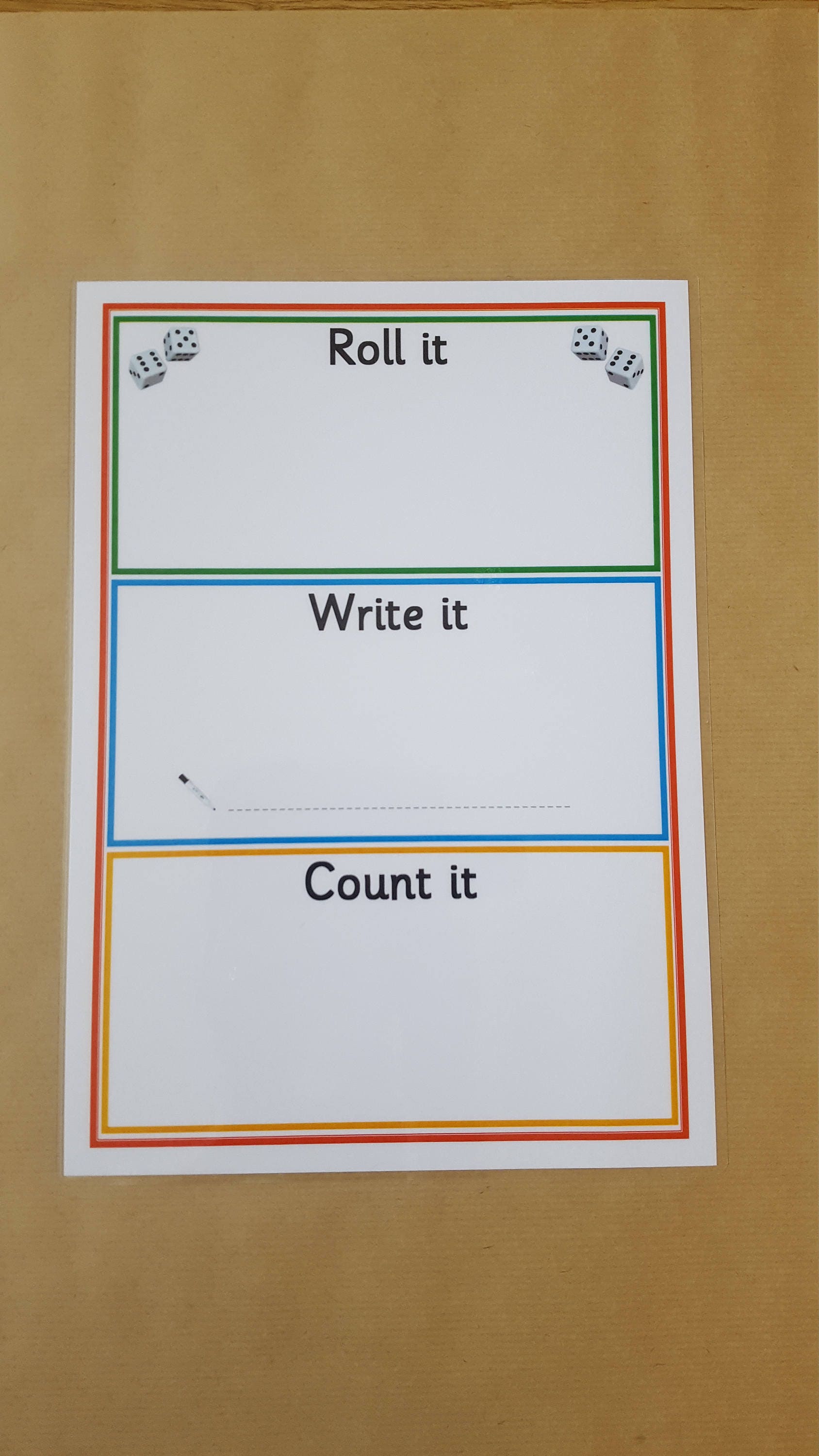 Roll It, Write It, Count It, Numeracy Game, Numbers, Maths, Addition ...
