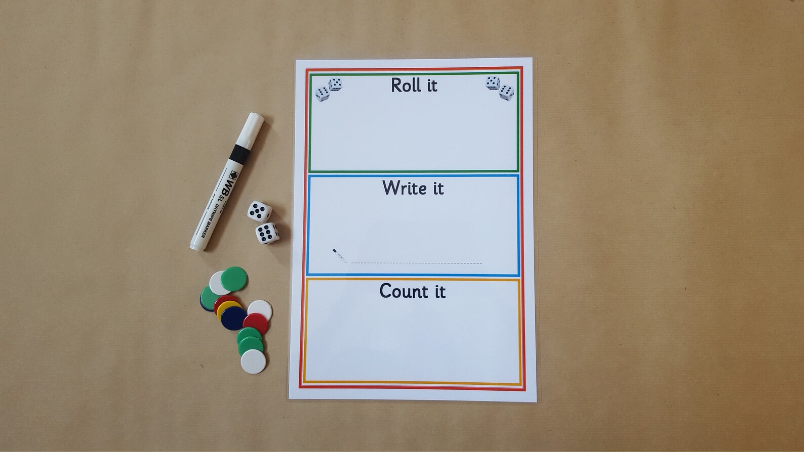 Roll It, Write It, Count It, Numeracy Game, Numbers, Maths, Addition ...