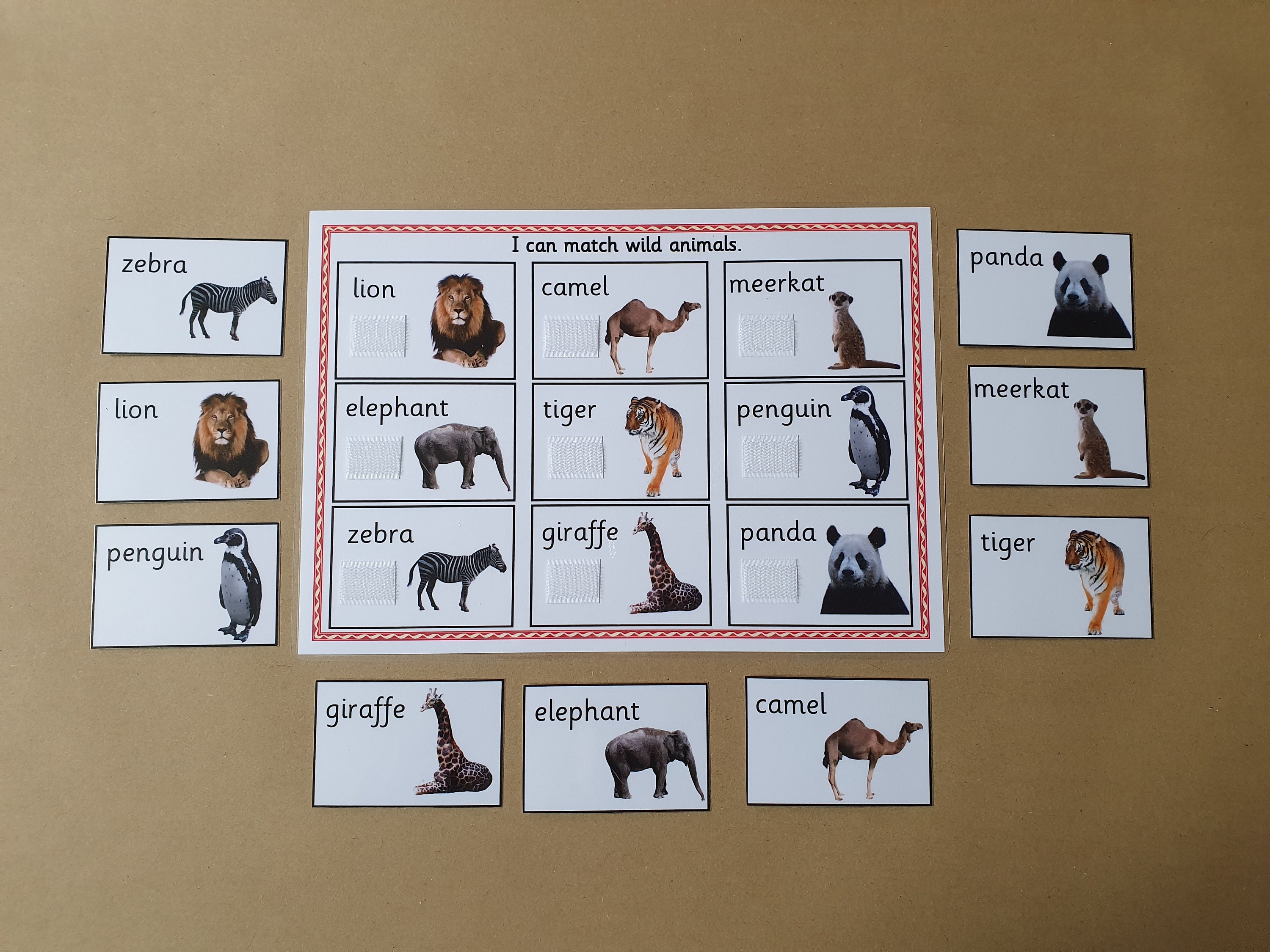 Wild Animals Matching Game toddler learning game zoo | Etsy