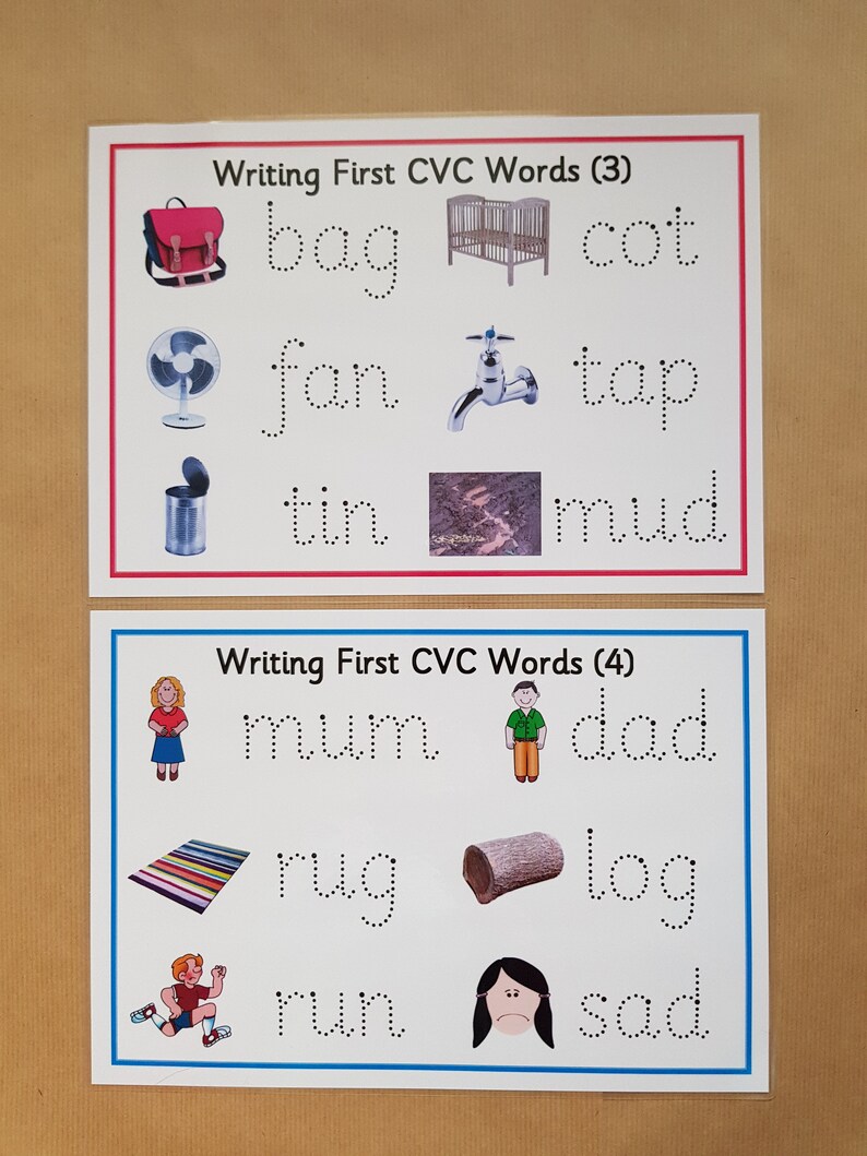 Writing CVC Words First Words Tracing Letters EYFS SEN - Etsy UK