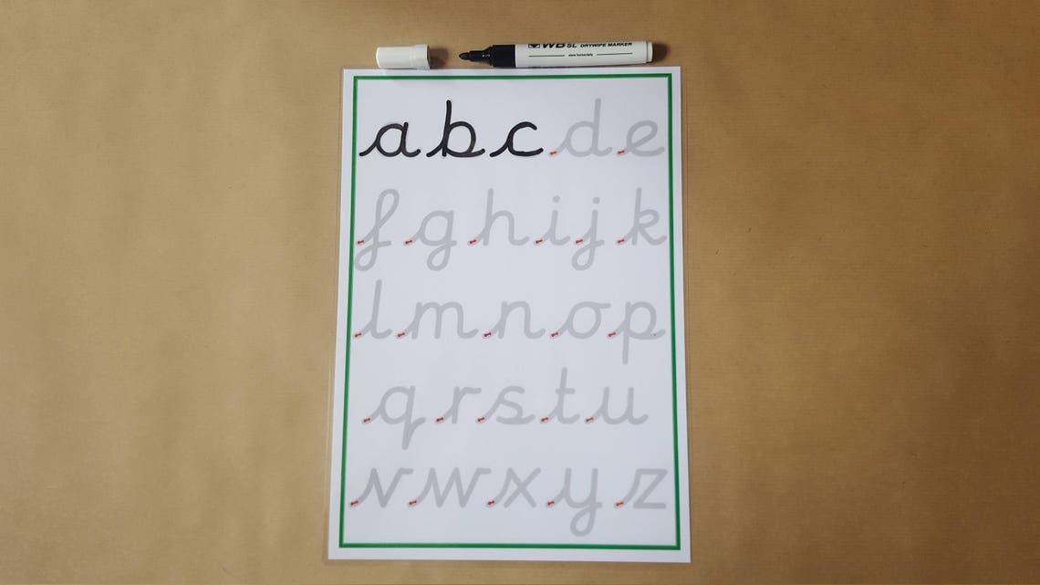 Tracing Letters, Pre Cursive Handwriting Practice Mat, Alphabet ...
