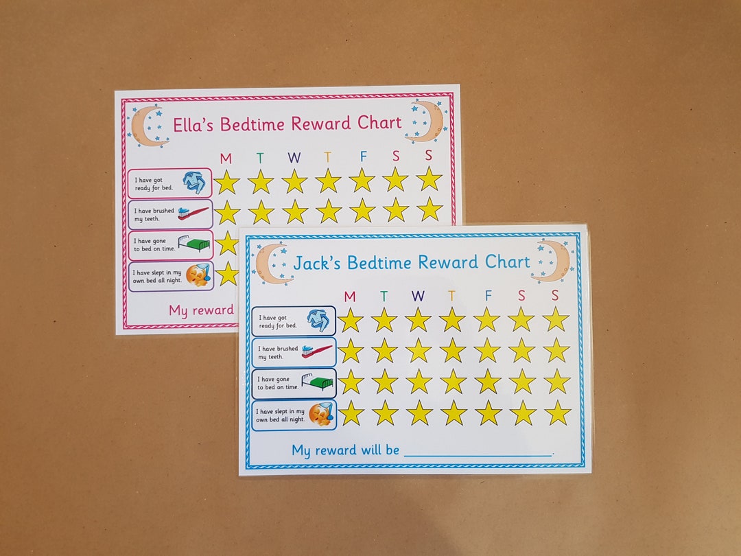Bedtime Routine Reward Chart, Children's Personalised Reward Chart ...