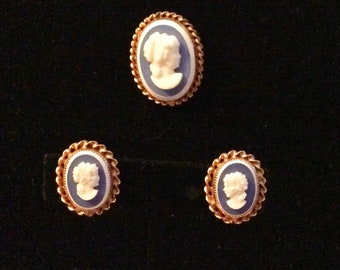 Blue White Cameo - Etsy