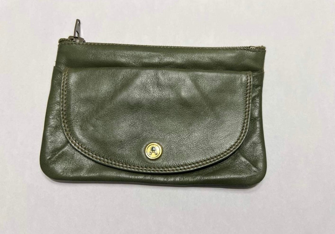 Vintage Leather Wallet and Key Chain by Antonini Olive Green Soft ...
