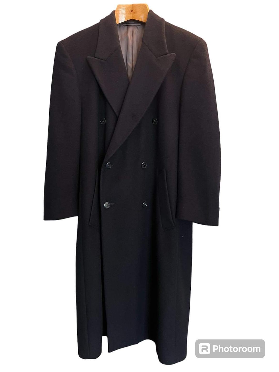 Vintage Mens Overcoat Dario Di Napoli FIRENZE, ITALY Black Wool ...