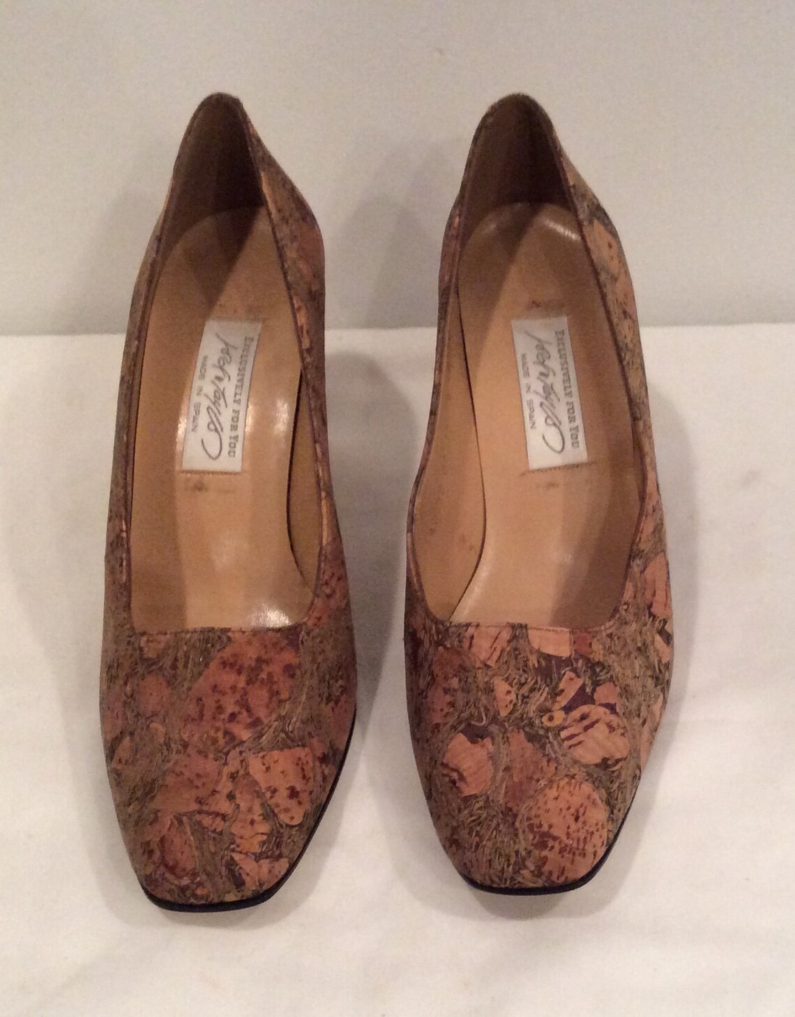 Cork High Heel Pumps Vintage Shoes Made in Spain for Lord & - Etsy