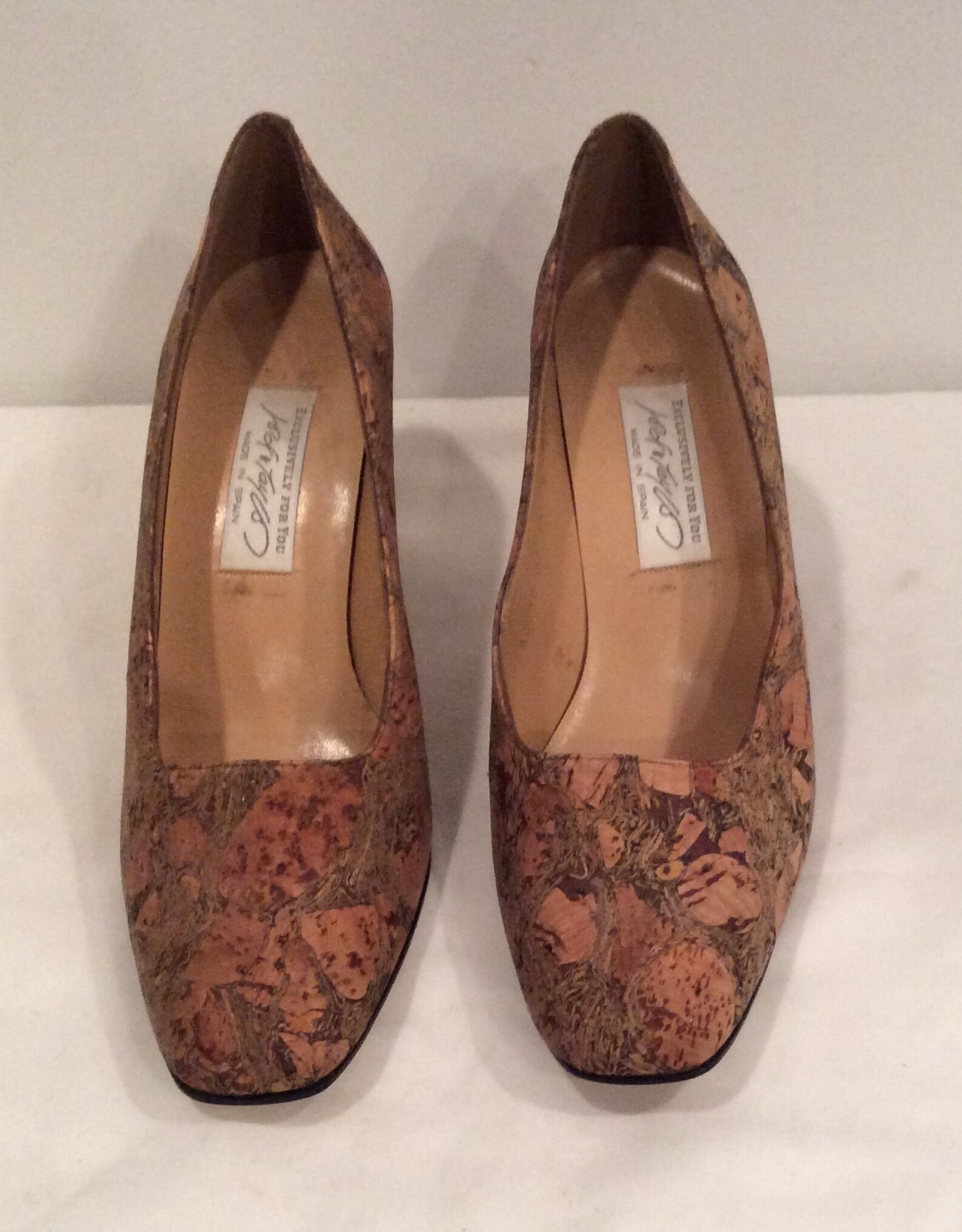 Cork High Heel Pumps Vintage Shoes Made in Spain for Lord & - Etsy