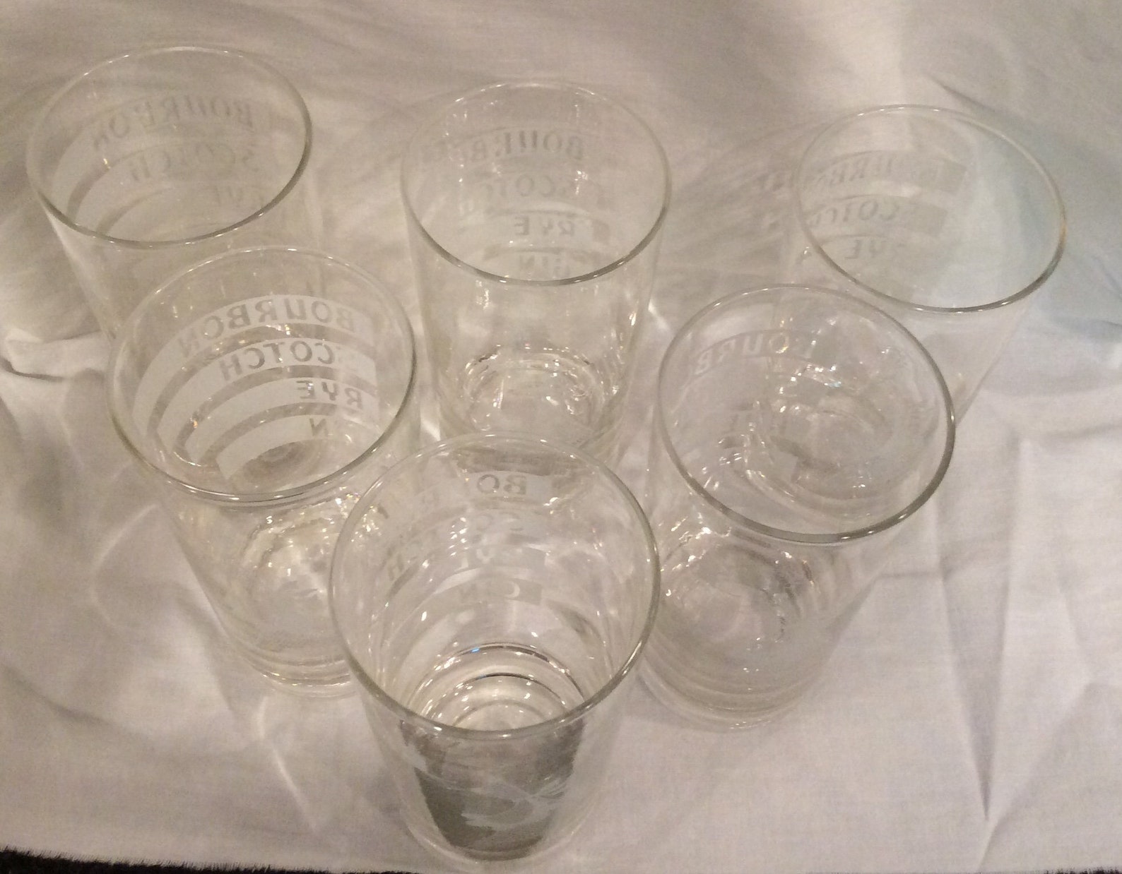 Set of 6 Mid Century Bar Glasses Novelty Vintage Barware Tall | Etsy