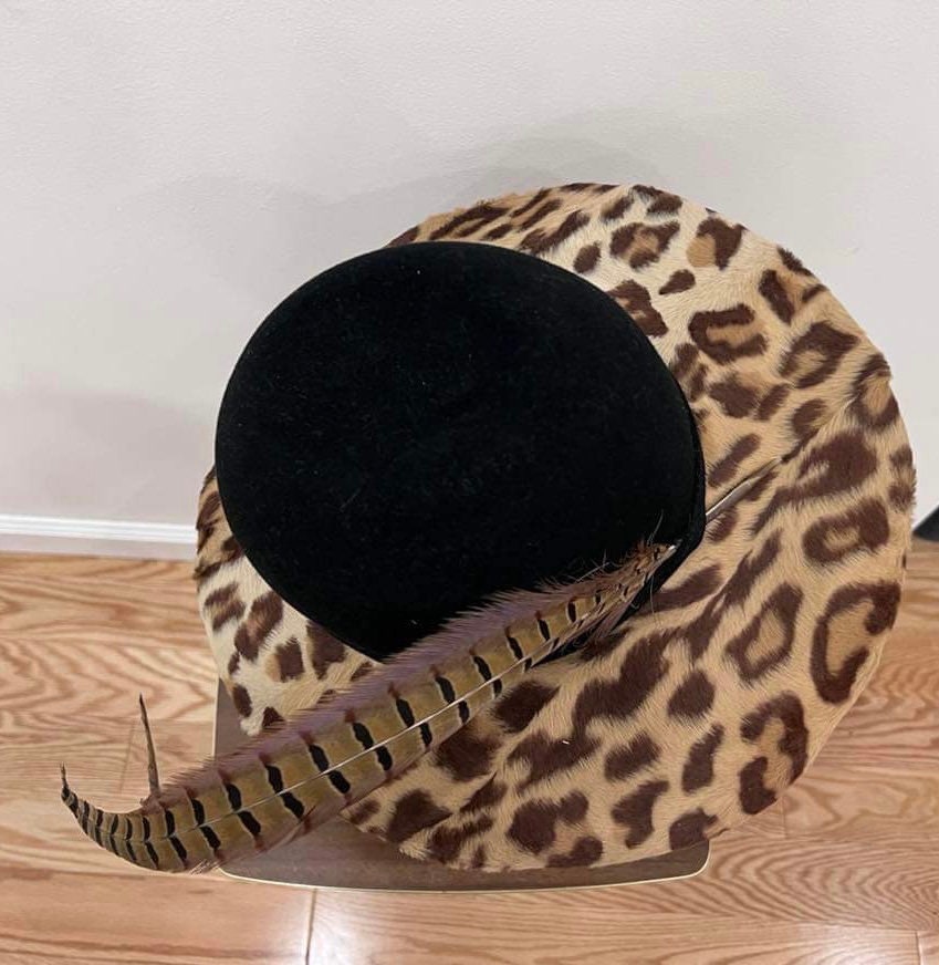 Mr. John CLASSIC Hat Animal Print Feather Faux Fur Leopard Wool Hat ...