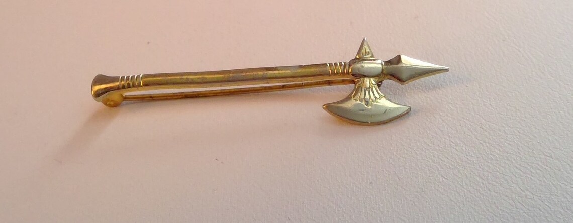 Vintage Battle Axe Pin Kilt Pin 1900's Gold Battle Axe Pin - Etsy